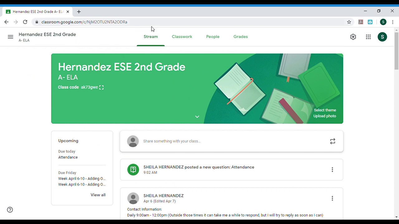 Hernandez 2nd Grade Google Classroom - YouTube