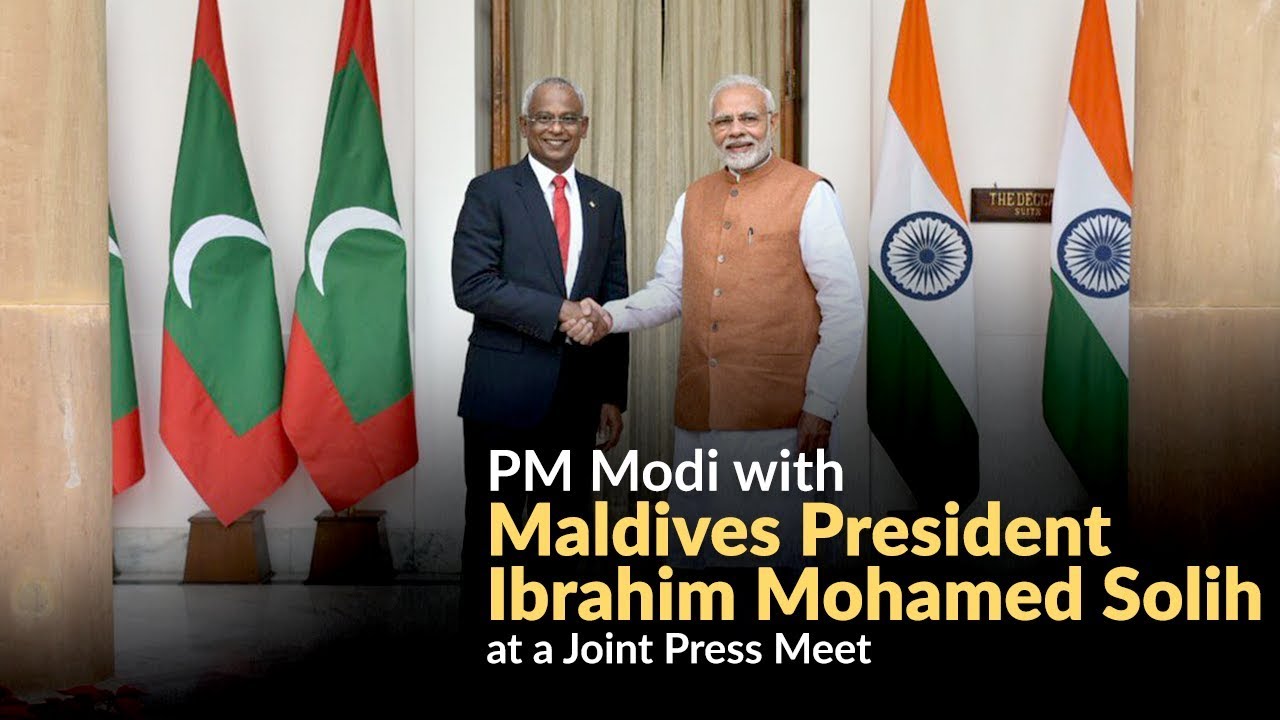 PM Modi with Maldives President Ibrahim Mohamed Solih at a Joint Press ...