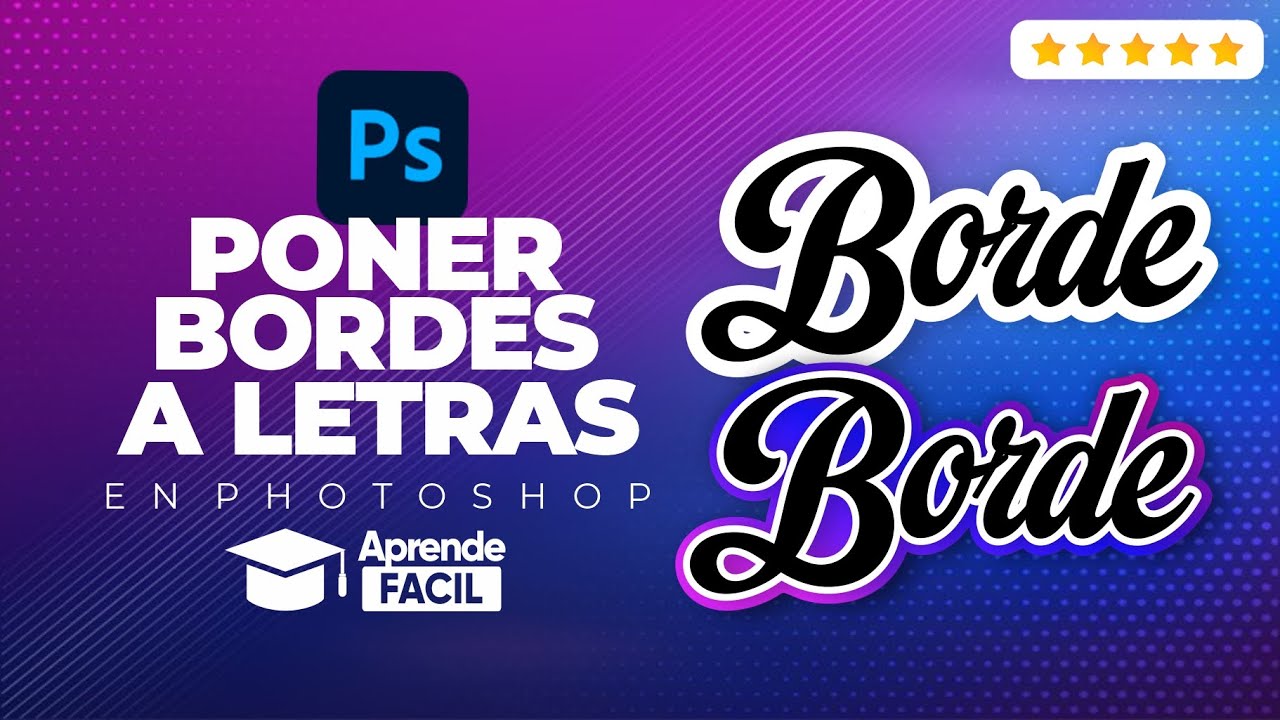Como poner borde a las letras en photoshop - YouTube