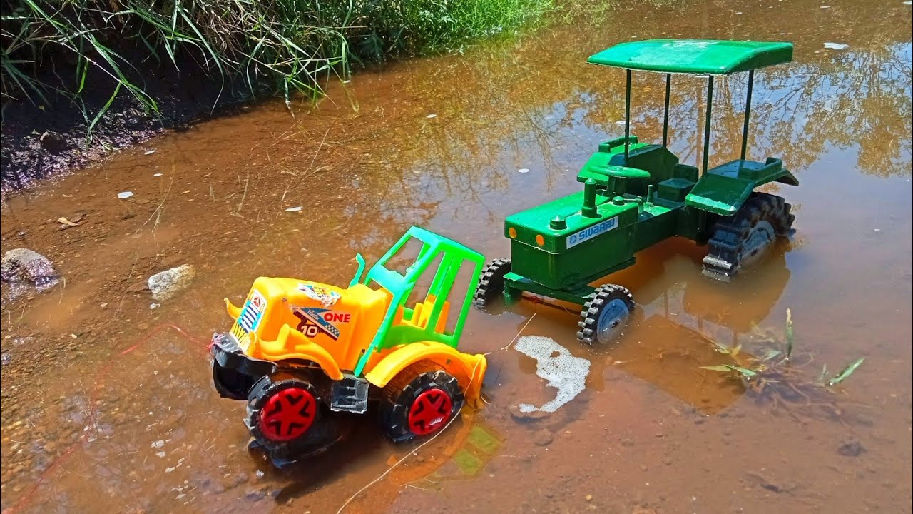 kids toys tractor underwater crash ||help by mini tractor 🚜 || kids ...