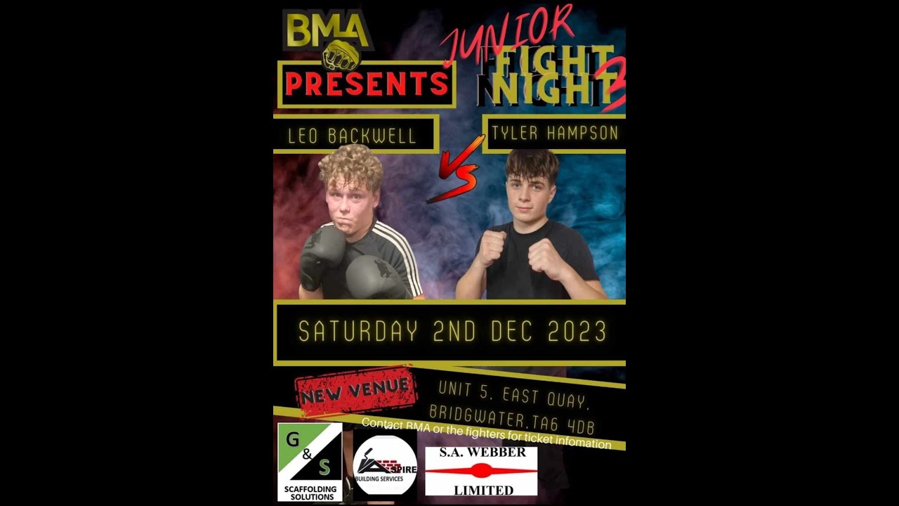 BMA Jnr Boxing Event Bridgwater Leo Backwell V Tyler Hampson 2/12/2023 ...
