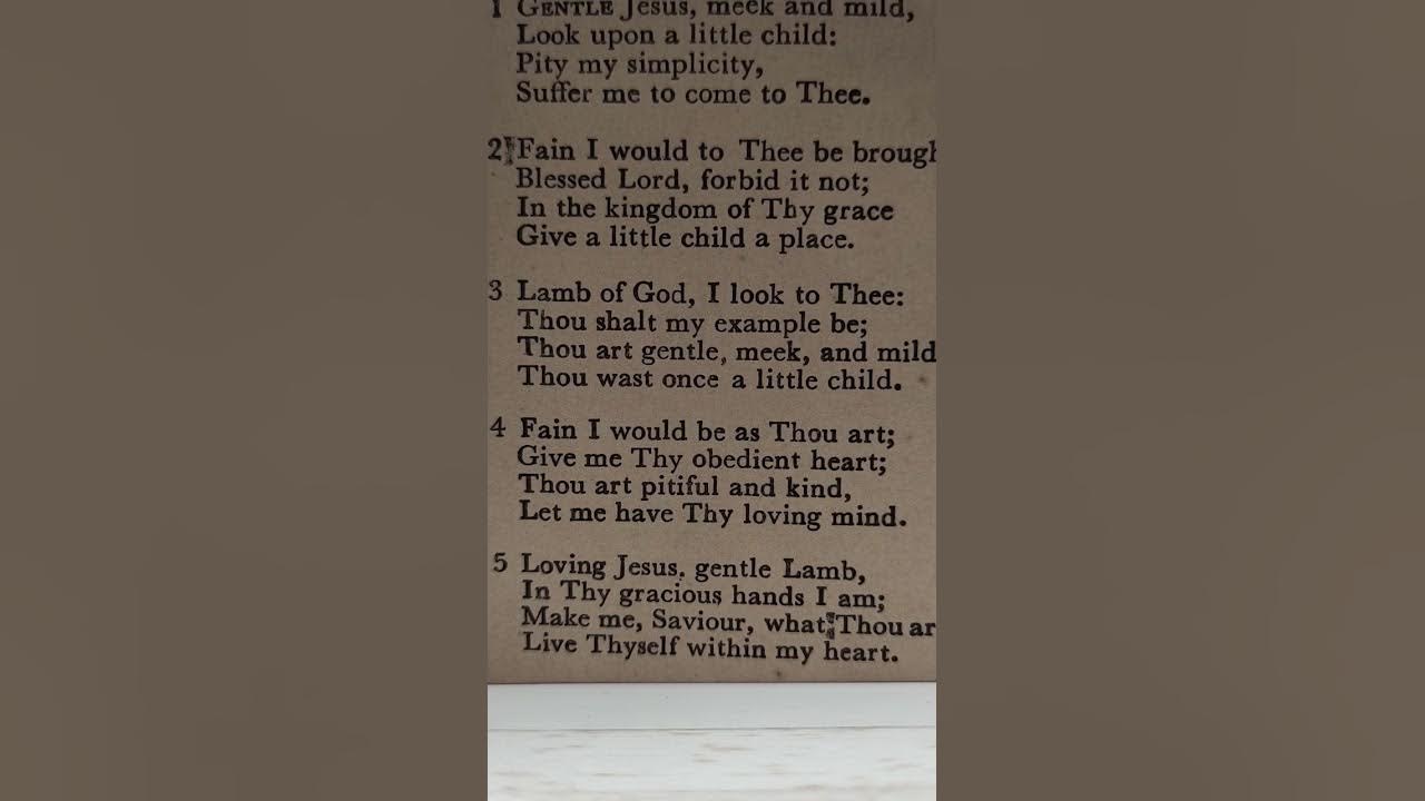 Gentle Jesus, meek and mild - YouTube