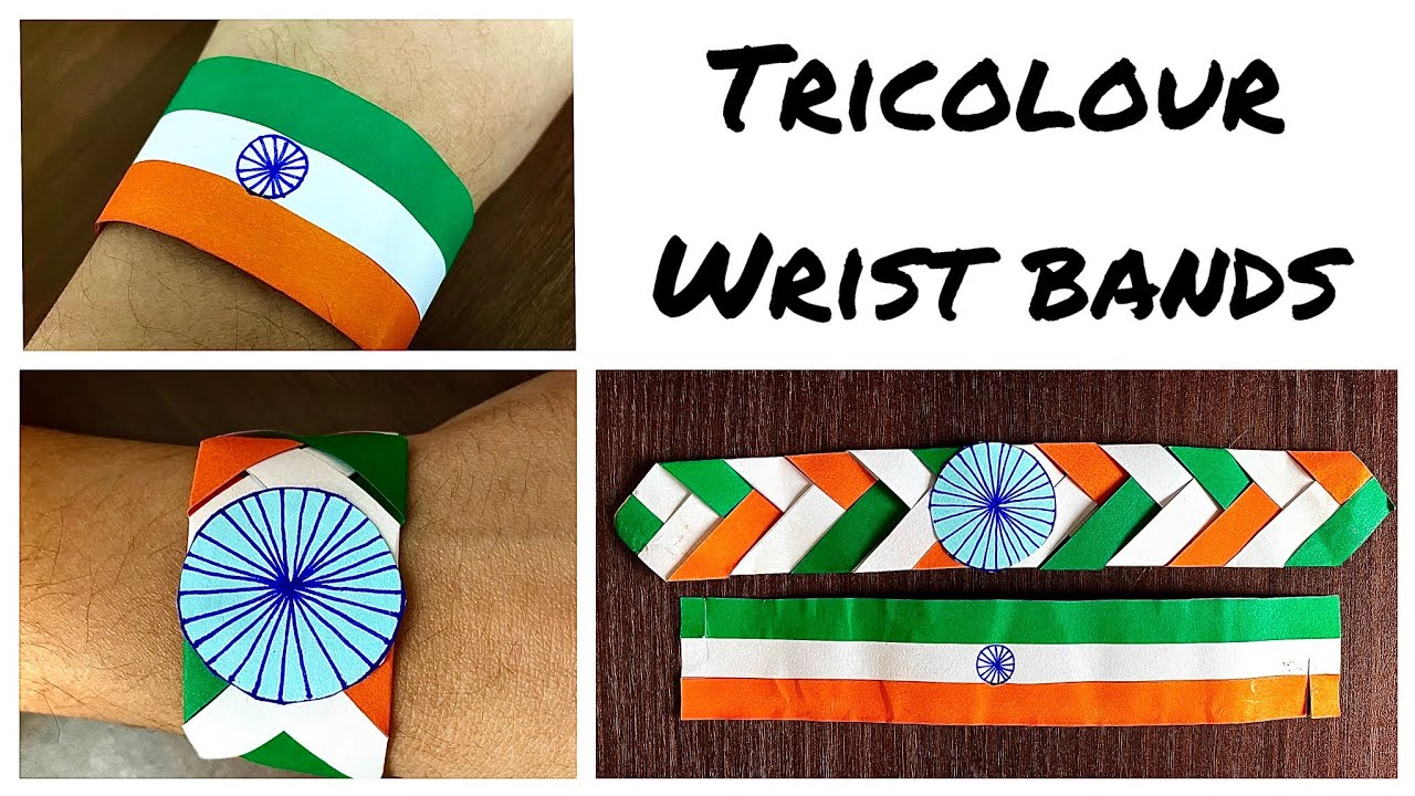 independence day wrist band making with paper|how to make tricolour ...