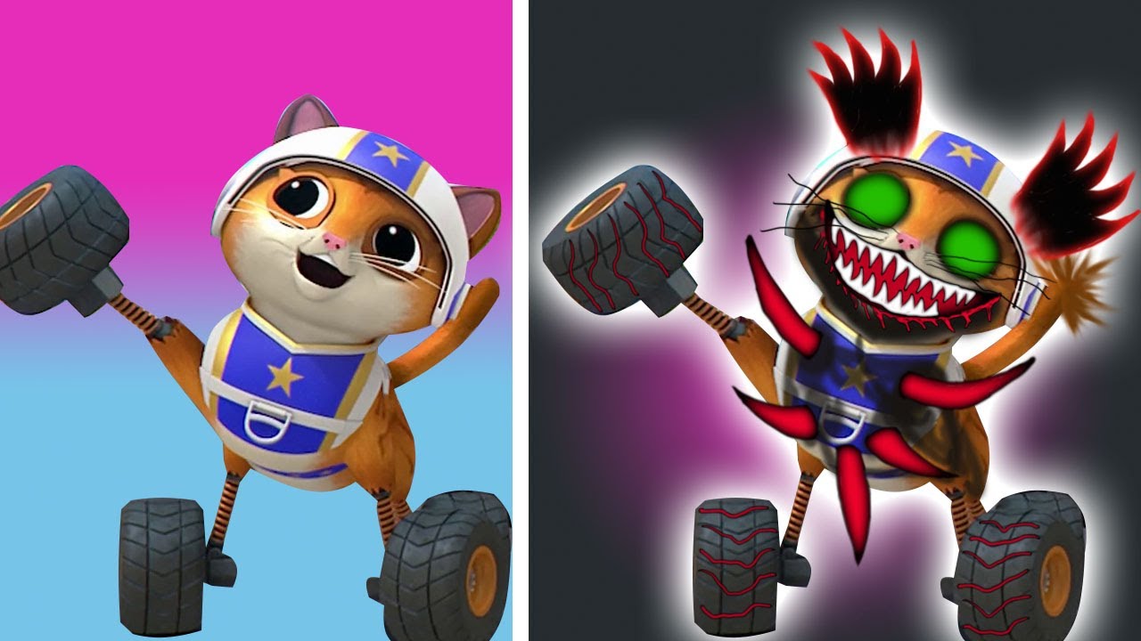 Blaze and The Monster Machines Stunt Kitty Characters As Horror Monster ...