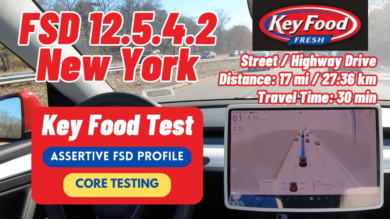 Tesla FSD Supervised v12.5.4.2 Key Food Test | ASSERTIVE FSD Driving ...