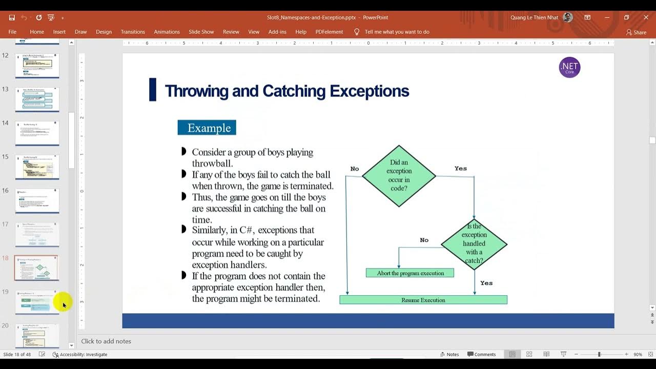 Session 8-11: Namespaces, Exception, Delegate, Event, Generic, Iterators and Overview Design ...