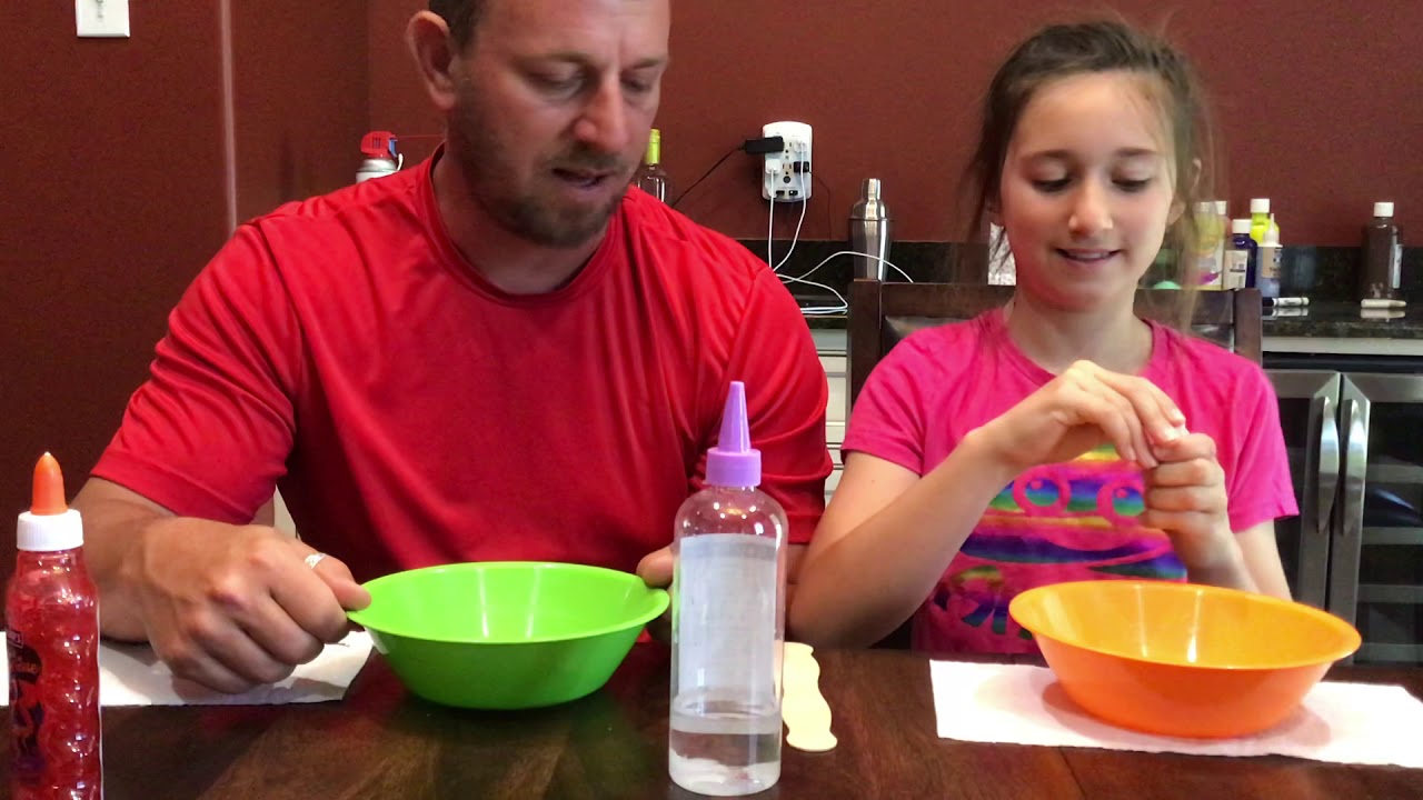 Amelie and Dad switch up slime challenge - YouTube