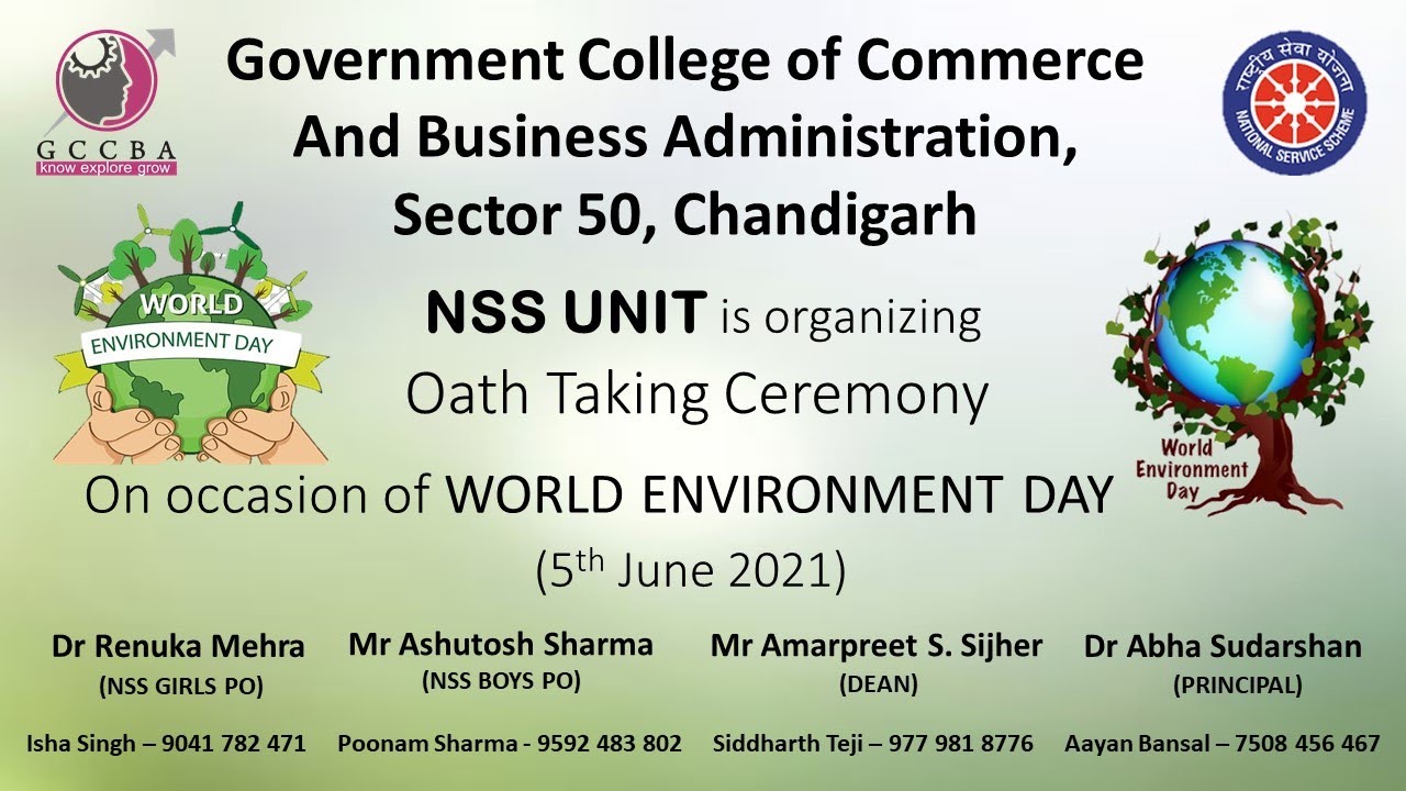 OATH TAKING CEREMONY | WORLD ENVIRONMENT DAY JUNE 5, 2021| GCCBA-50 NSS ...