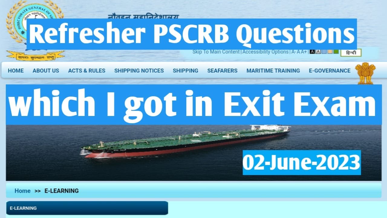 PSCRB and Refresher PSCRB Exit Exam Question 2023 - YouTube