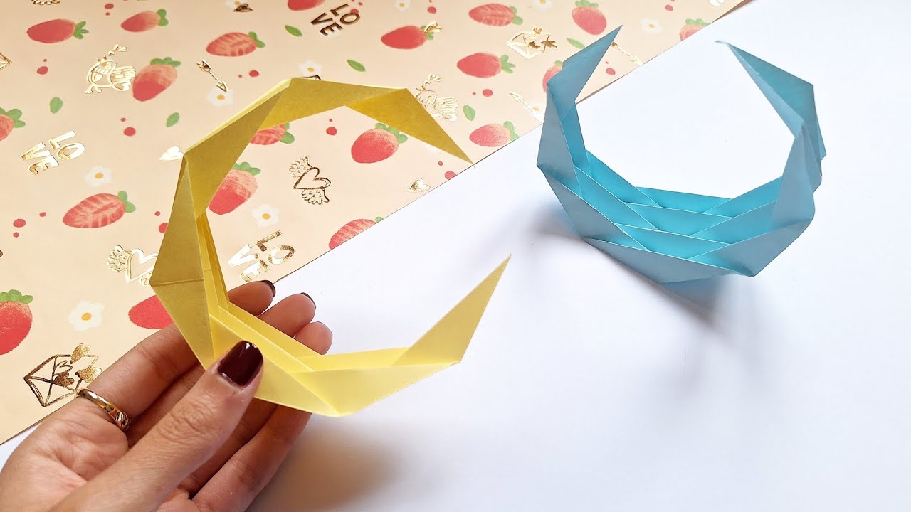 papercraft moon 🌙 / how to make moon with one piece of paper without ...