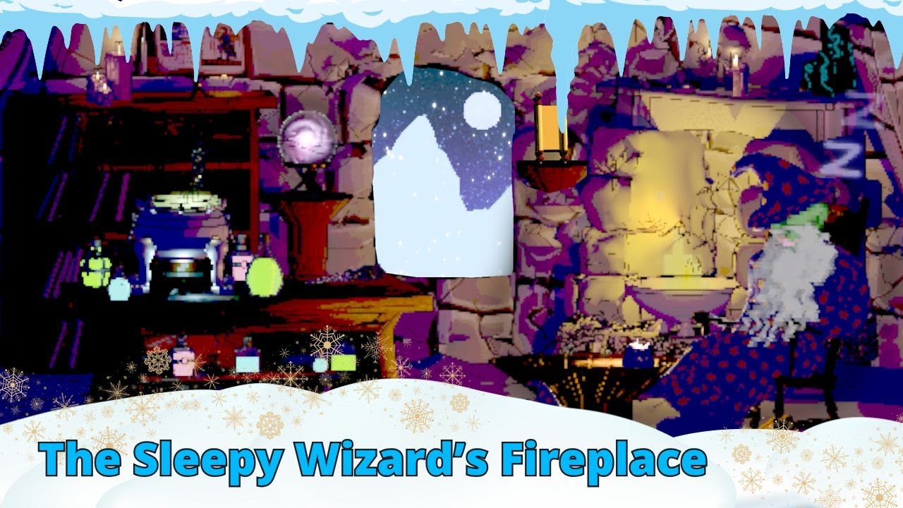 Sleepy Wizard's Cozy Fireplace Yulelog - YouTube
