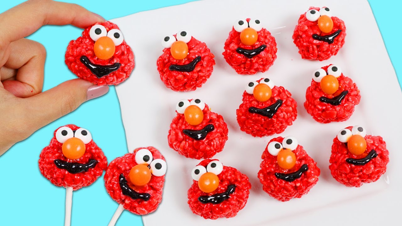 How to Make Cute & Delicious Elmo Rice Krispy Treats! - YouTube