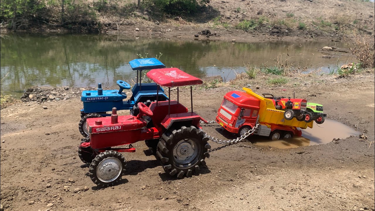 Dump Truck Tractor Loaded Break Failed Accident Stuck In Big River Farm ...