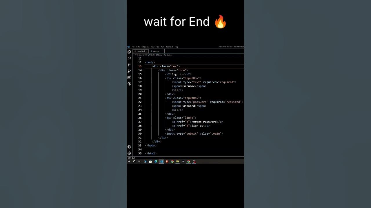 Creating Animated Login Page Using Html And Css Coding Htmlcss Shorts Tranding Gscode