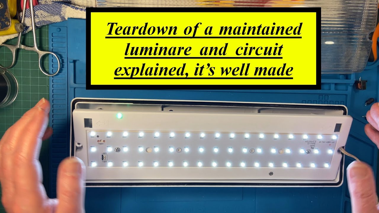 Emergency lighting light fitting tear down with circuitry explained. # ...