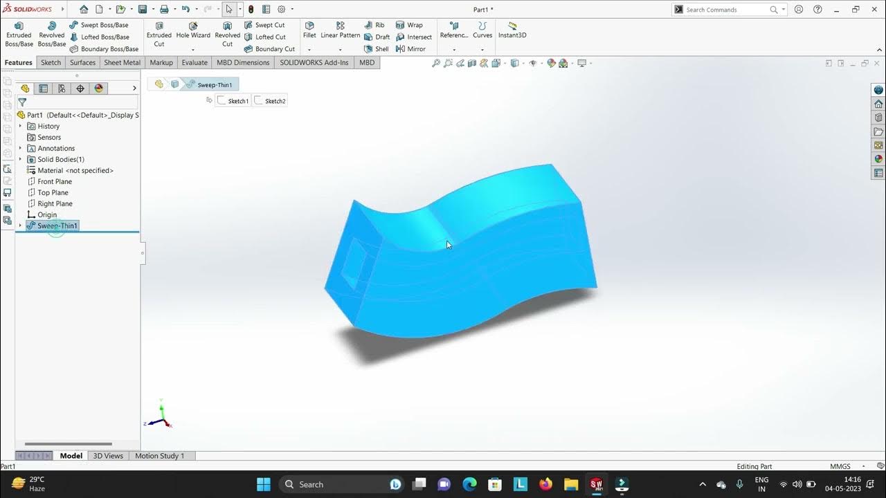 SOLIDWORKS Swept and Loft Commands: Step-by-Step Guide - YouTube