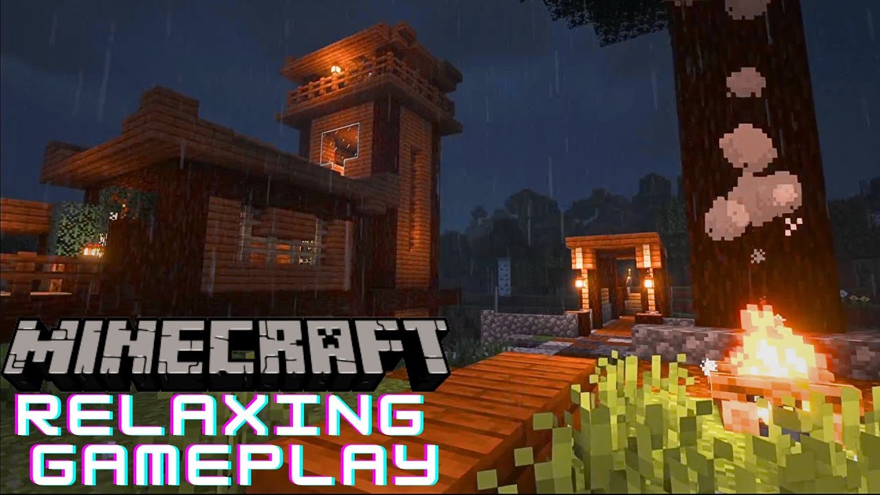 MINECRAFT 1.20 SMOOTH CALMING AMBIENCE FULL WALKTHROUGH BUILDING IN ...