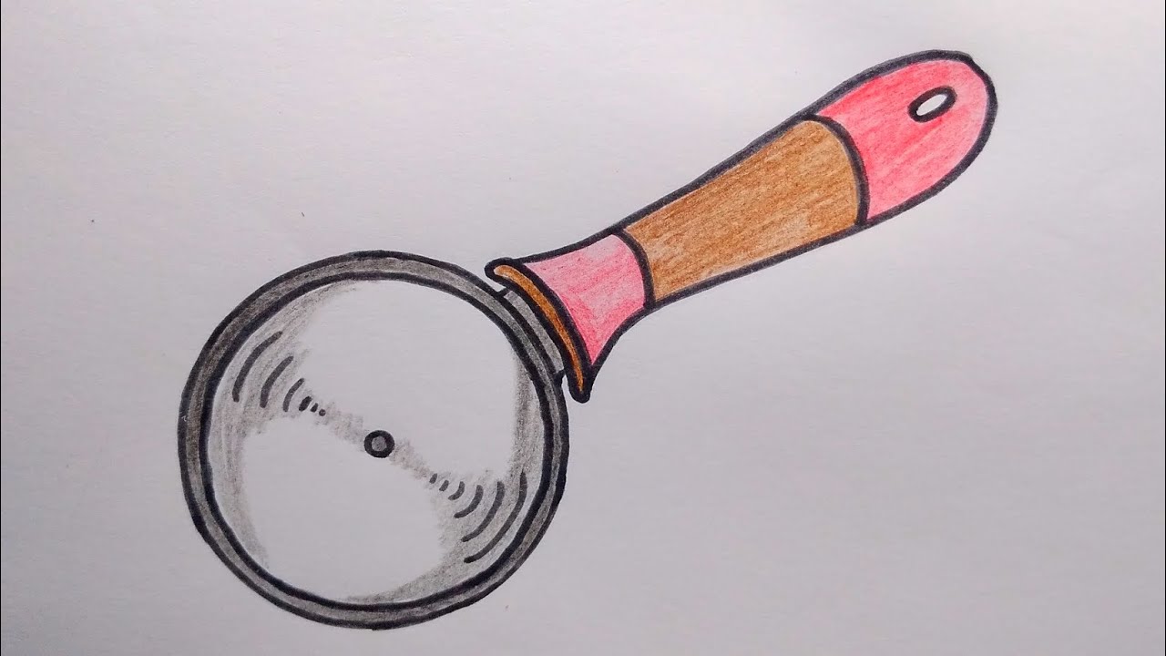 How To Draw Pizza Cutter // Pizza Cutter Drawing// Colour Drawing - YouTube