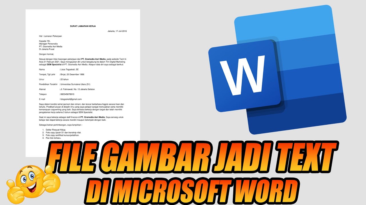CARA MERUBAH FILE GAMBAR JADI TEXT DI MICOROSFT WORD - YouTube