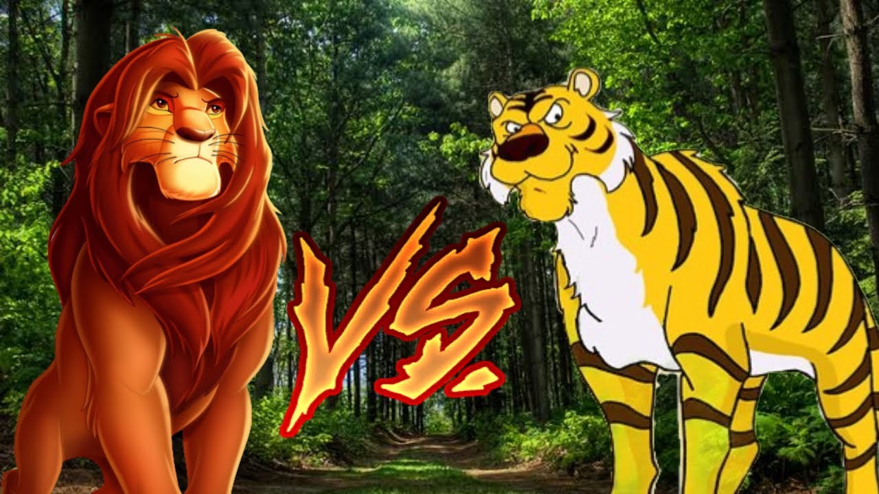 simba vs shere khan 1989 - YouTube