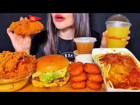 ASMR SPICY FRIED CHICKEN, CHEESEBURGER | EATING FAST FOOD MUKBANG