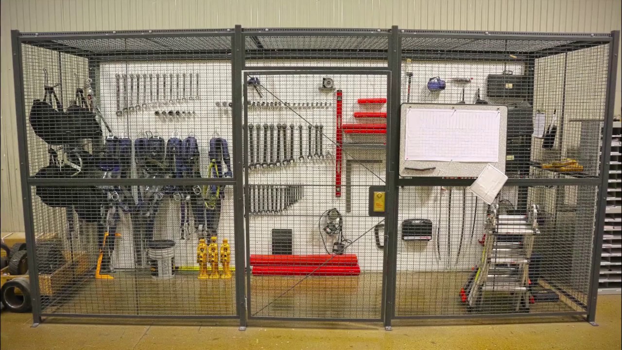 Welded Woven Wire Mesh Security Cage Partitions - YouTube