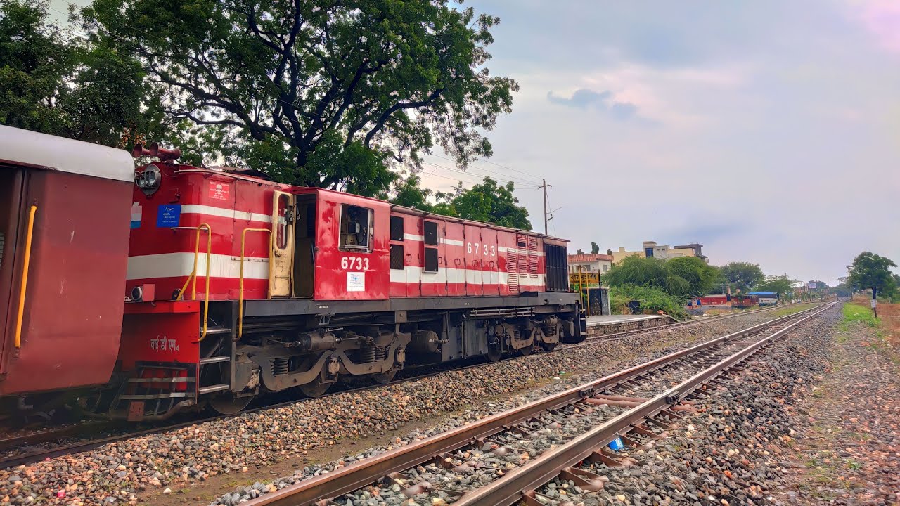 YDM-4 Locomotive Roars to Life: Nathdwara Bound Meter Gauge Passenger Departure - YouTube