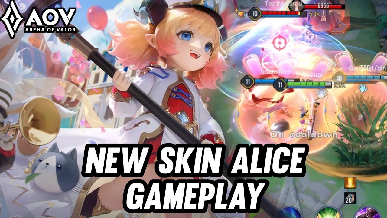 AOV : NEW SKIN ALICE GAMEPLAY - ARENA OF VALOR LIÊNQUÂNMOBILE ROV COT - YouTube