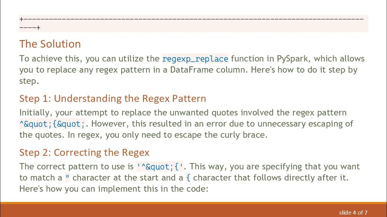 How to Remove Double Quotes from a PySpark DataFrame Column Using Regex ...