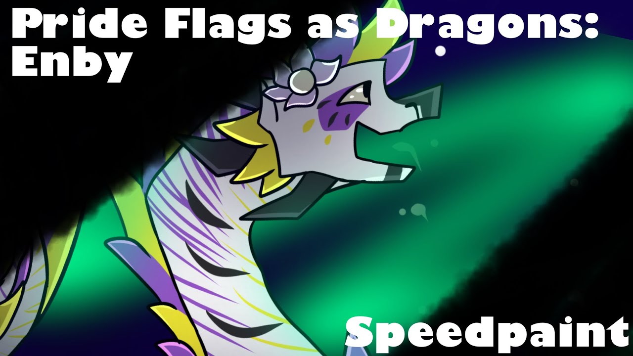 Pride Flags as Dragons - #5 - Enby | Speedpaint - YouTube