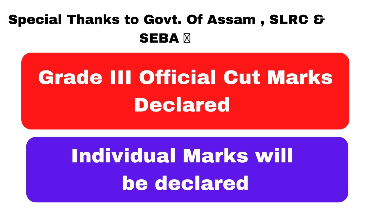Grade III Official Cut Off Marks II Individual Marks Declaration Notice ...