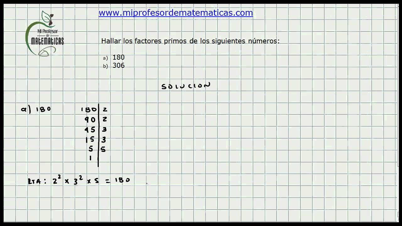 Como hallar os factores primos de un numero - Matematica Basica - Video ...