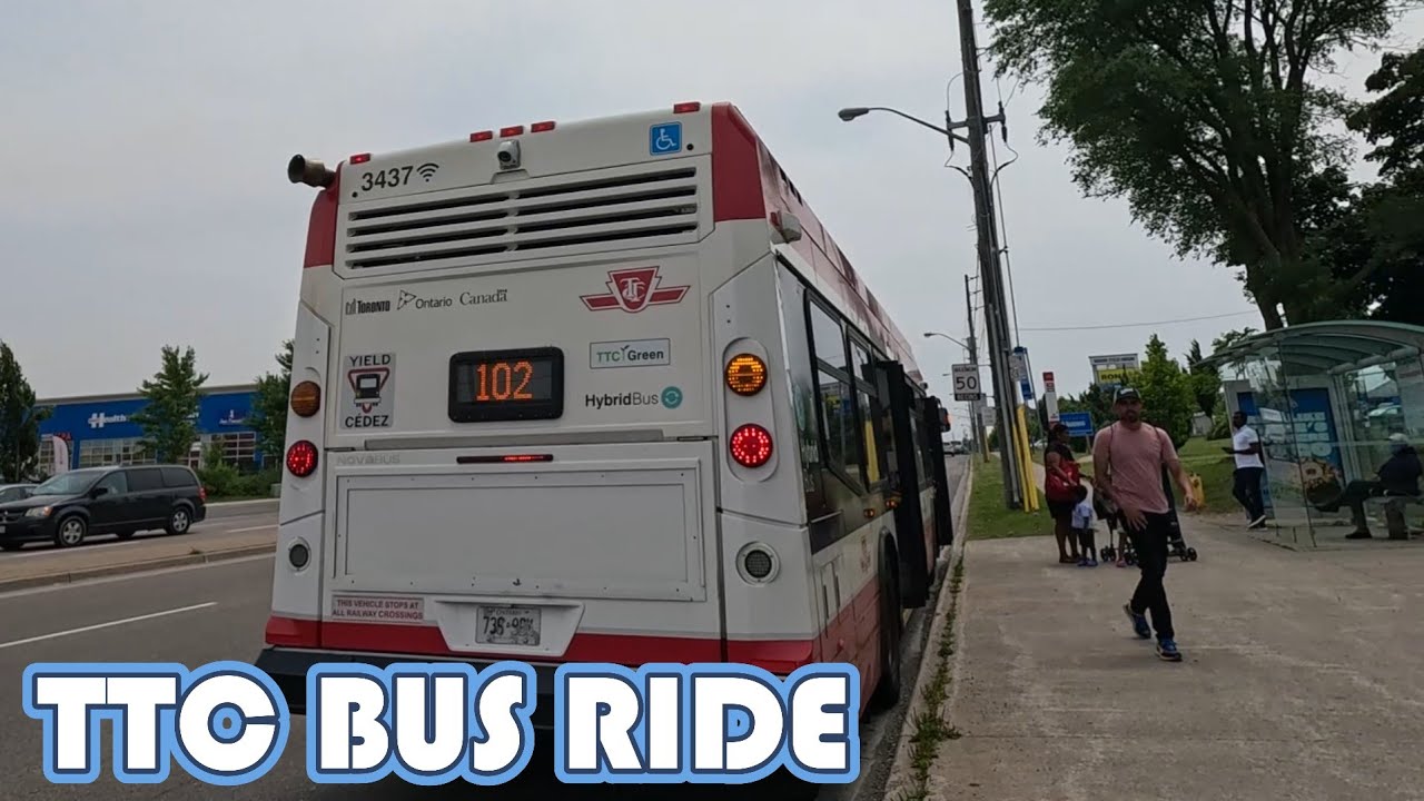 TTC 102 Bus Ride from Markham Rd & Highway 7 to Steeles #3437 - YouTube