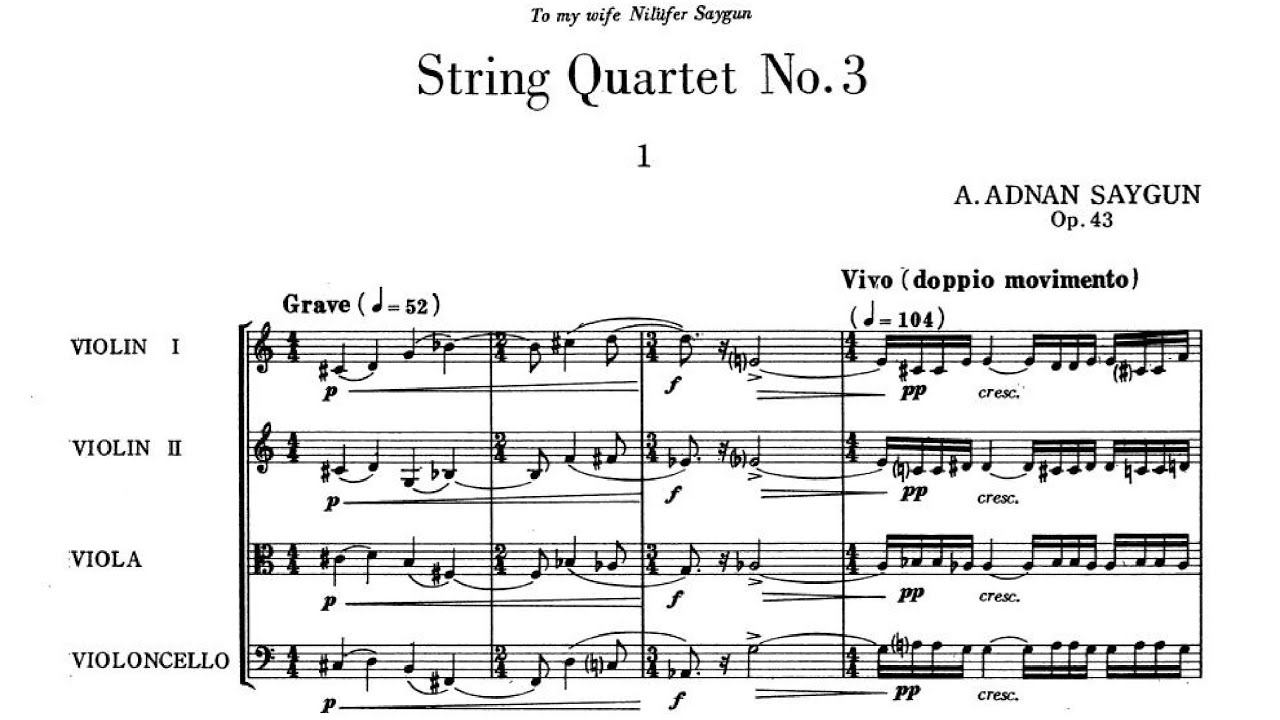 Ahmet Adnan Saygun - String Quartet No. 3, Op. 43 - YouTube