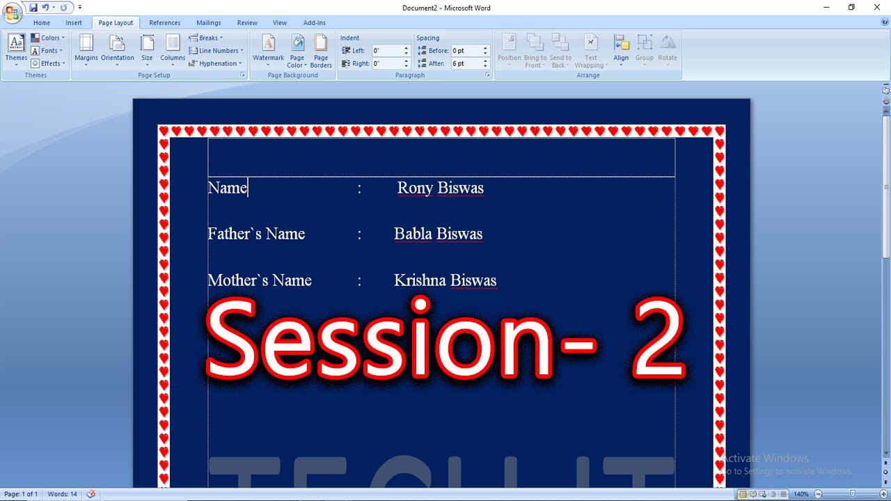 English Session 2 || Page Setup || Word Page Setup || Page Layout ...