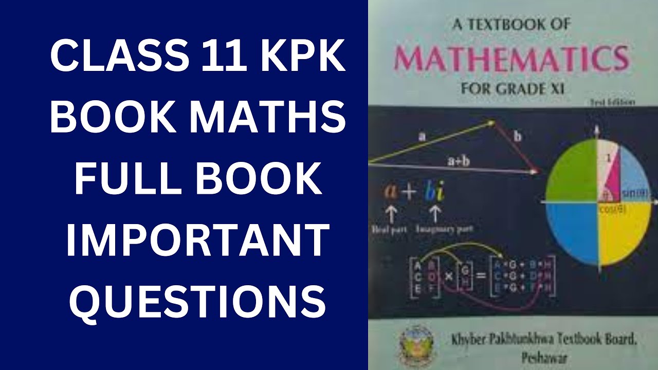 Class 11 KPK Book Maths Full Book Important Question - YouTube