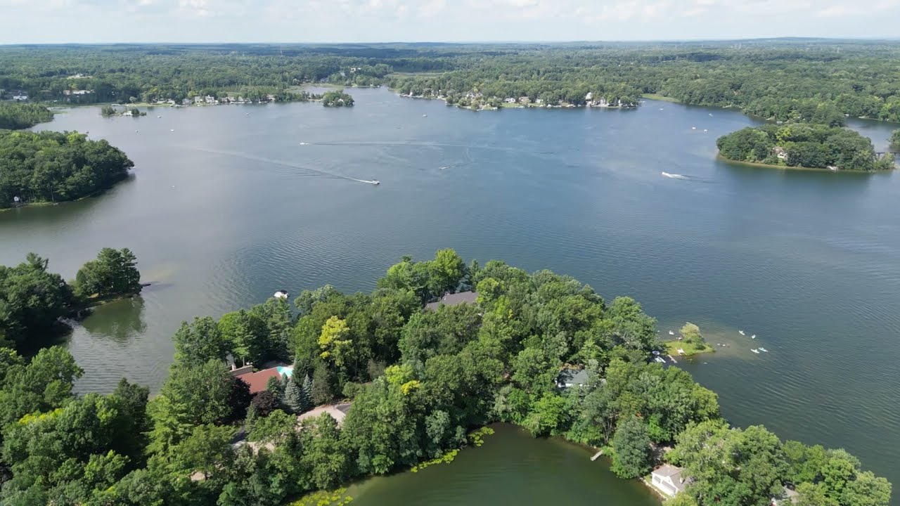 Lakeville Lake, Michigan - aerial view - YouTube