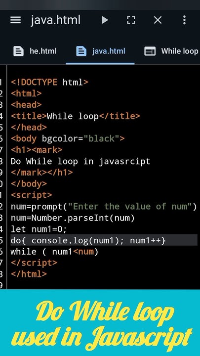 Do While Loop Used In Javascript Dowhileloop Javascipt Coding Youtube