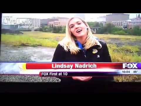 Field reporter drops F bomb Studio anchor expression is priceless - YouTube