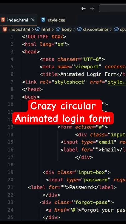 How To Create This Coding Webdesign Programming Html Htmllogin Css Htmlcssjs Animation