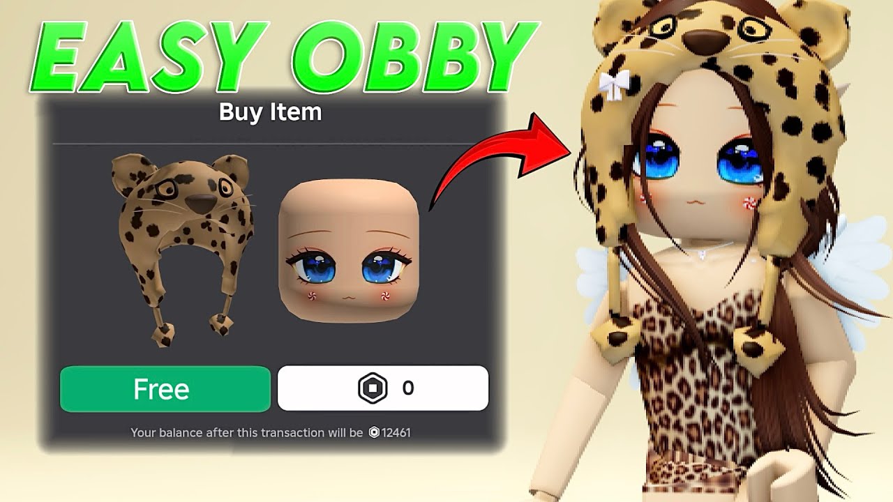 [OBBY] Get FREE Cute Face & Item Now🤩🐆 Roblox Obby - YouTube