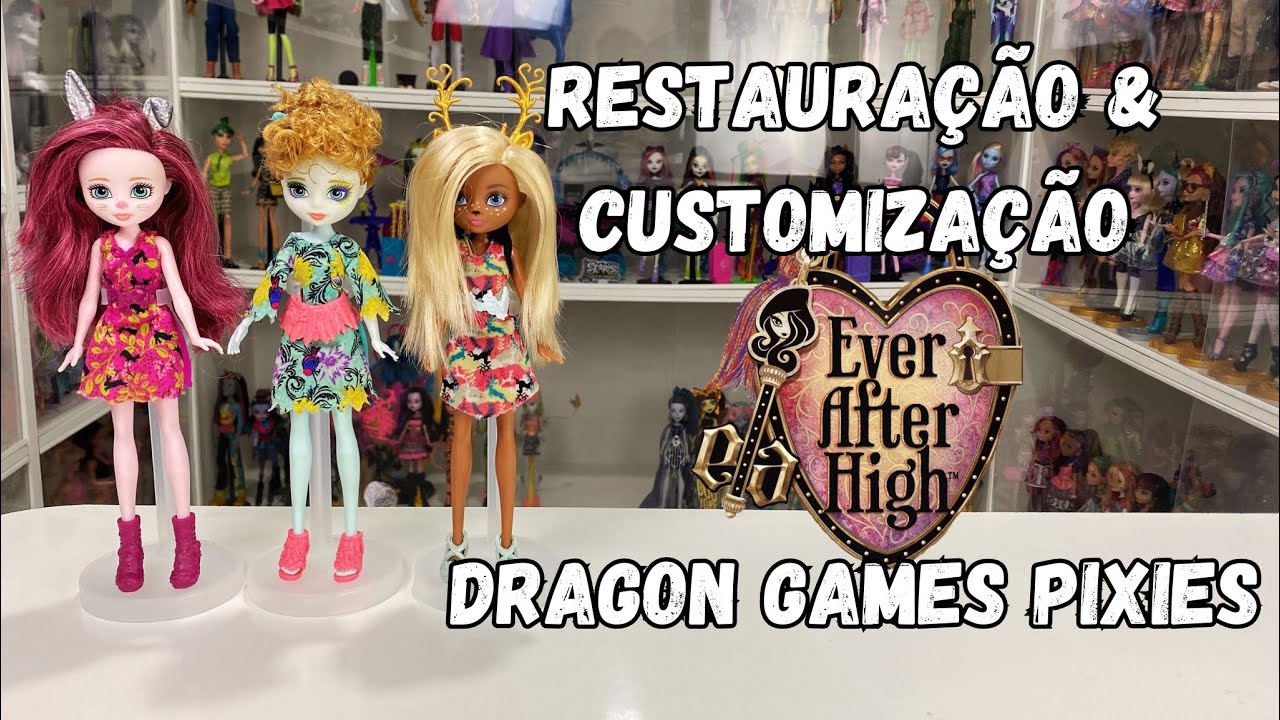 Restauração e customização bonecas Pixies Ever After High Dragon Games ...
