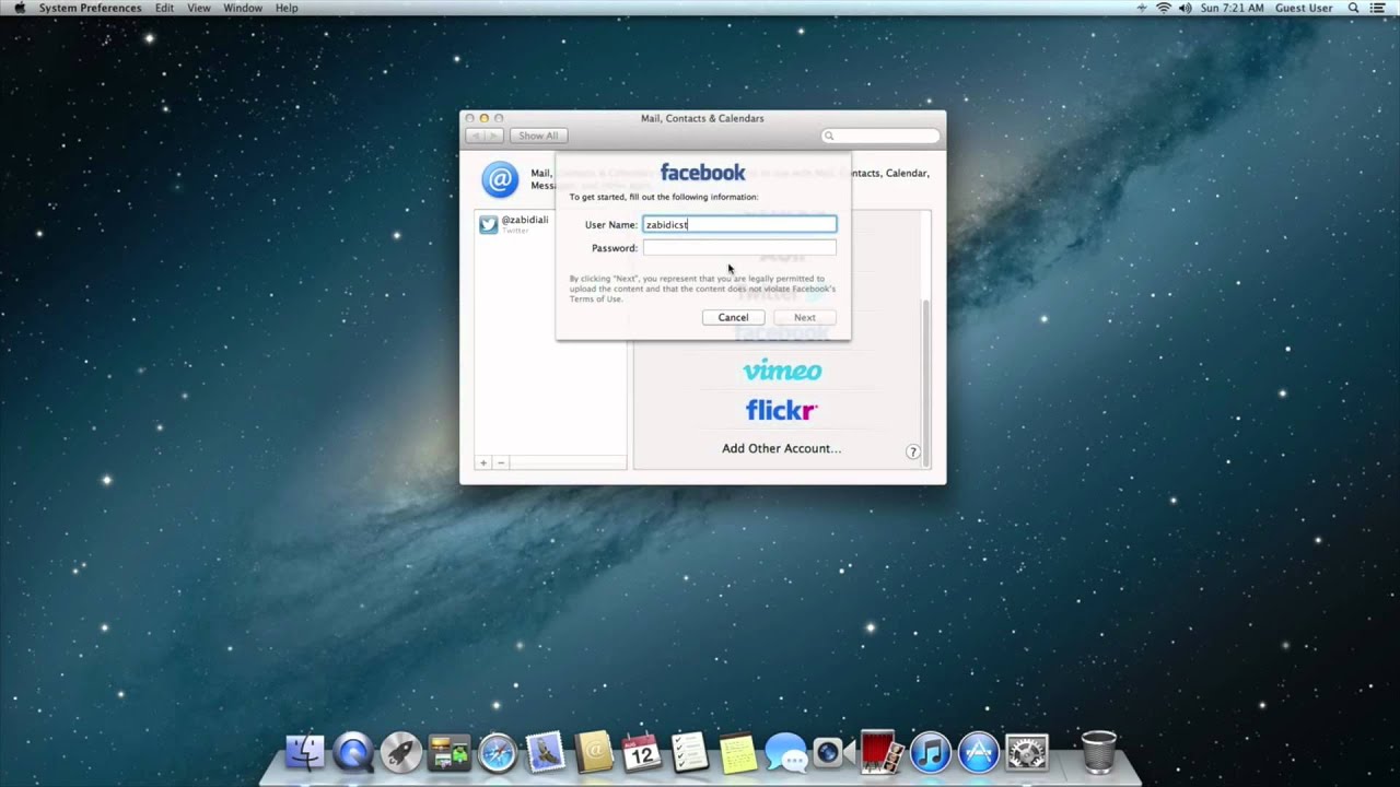 Facebook on Mac OS Montain Lion - YouTube
