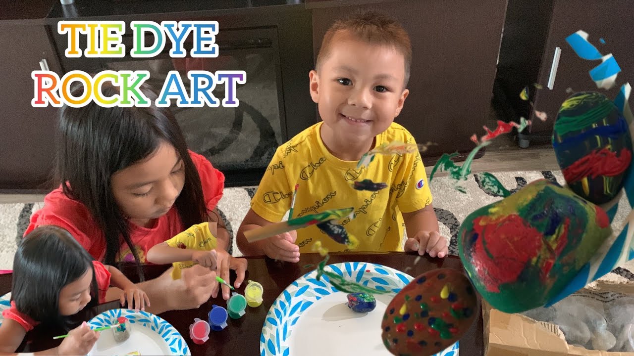 Tie Dye Rock Art || Rock Painting || Kids Art || How to Tie Dye Rocks ...