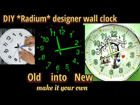 DIY Designer Radium Wall Clock | easy hand craft - YouTube