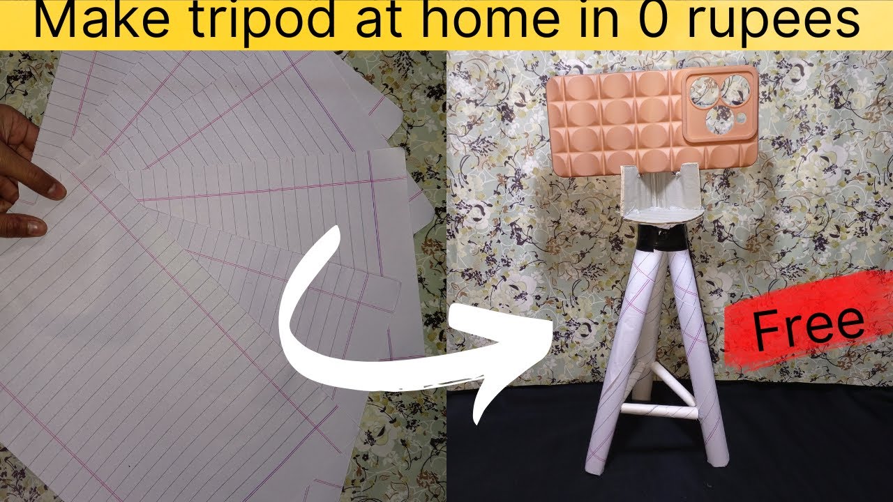 How to make paper tripod , Easy Adjustable homemade tripod / phone ...