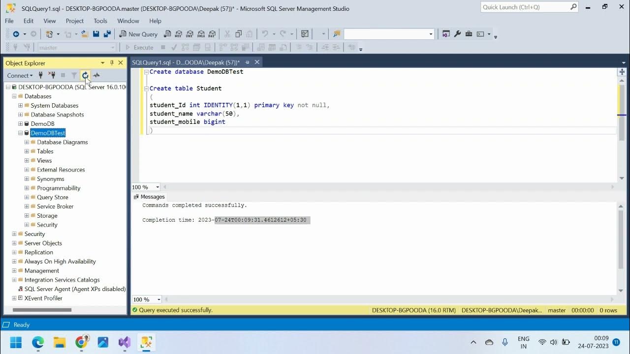 How To Insert Data Into Database Using Sql Server And Youtube