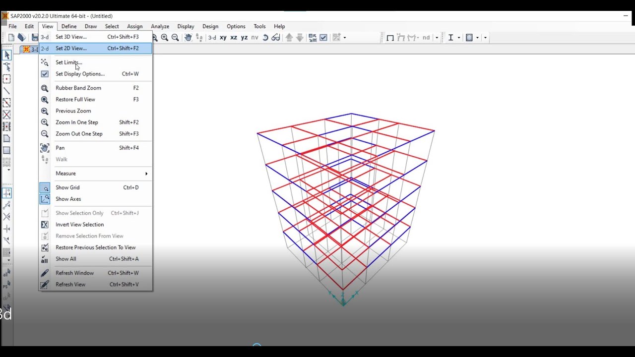 رسم منشأ 3D in SAP 2000 Draw & Analyze 3D Frame in SAP2000 - YouTube