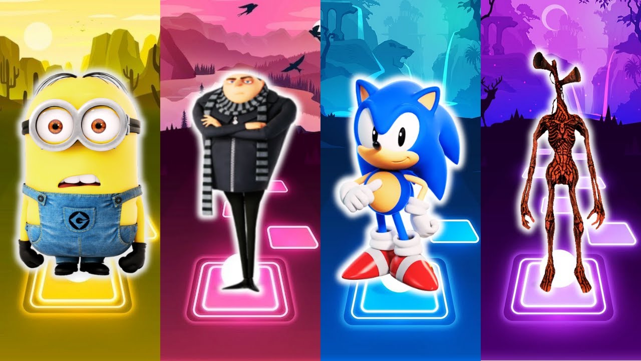 Minion - Gru - Sonic - Siren Head - Tiles Hop EDM Rush - YouTube
