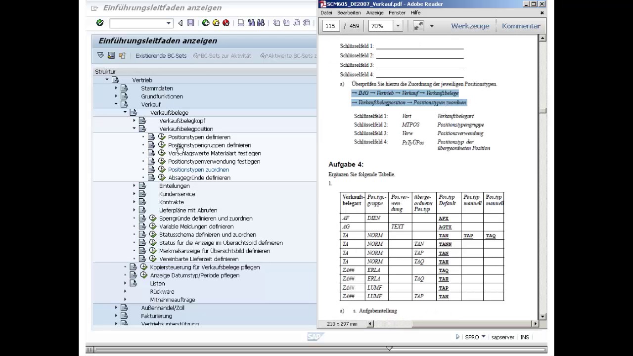 SAP SD DE SCM605 E05 spro Positionstypen va upos Naturalrabatt - YouTube